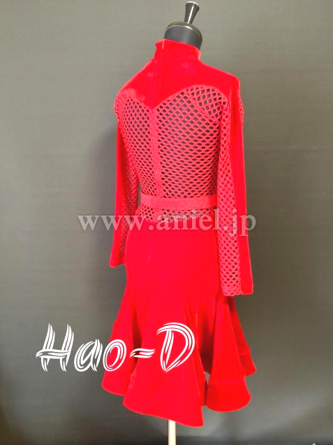 社交ダンスドレス(衣装)のドレスネットアニエル / L3935・赤※試着不可