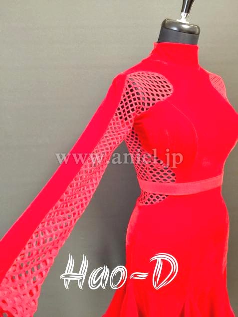 社交ダンスドレス(衣装)のドレスネットアニエル / L3935・赤※試着不可